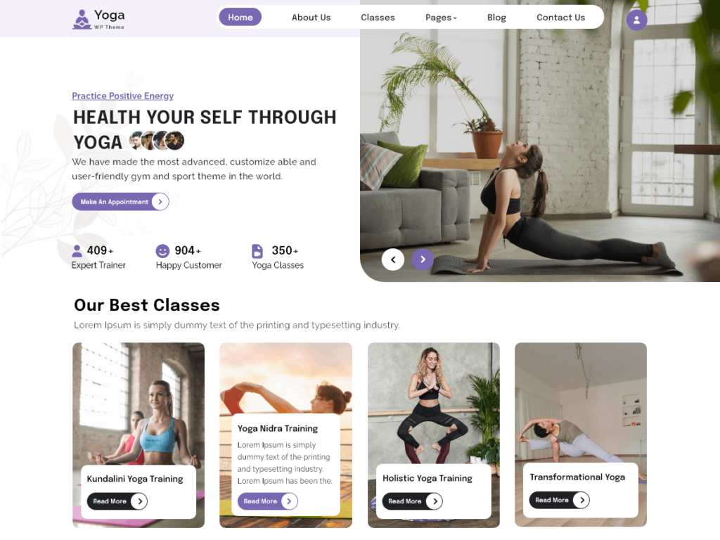 Yoga Workout Theme for Studios Instructors&Online Classes