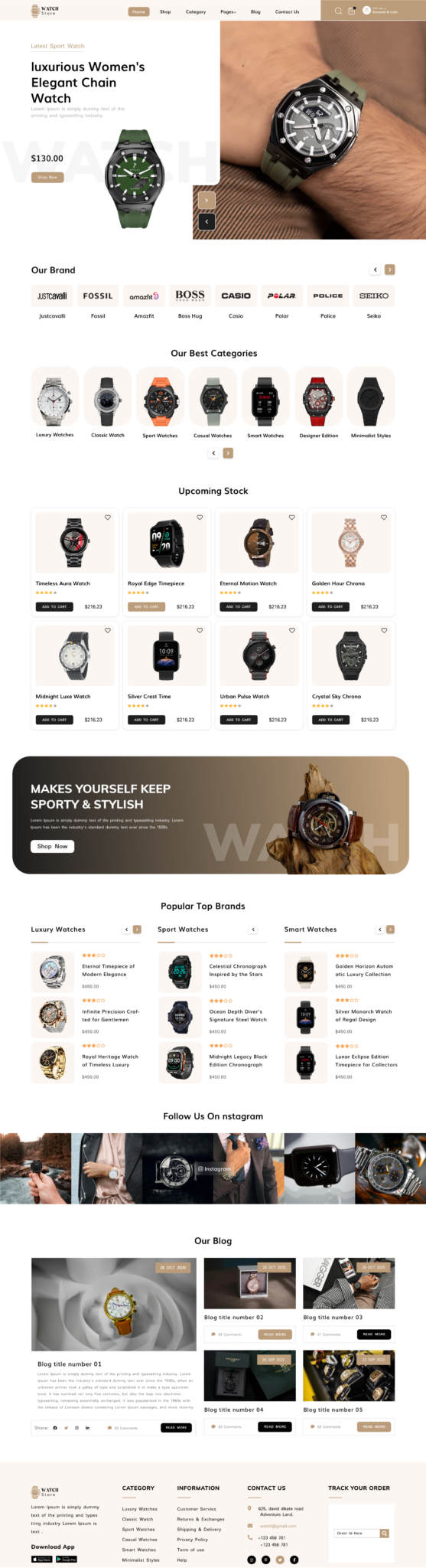Watch Center WordPress Theme for Modern Watch Stores